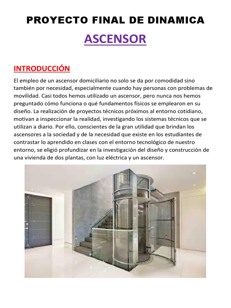 Ascensor Word | PDF | Ascensor | Ingeniería