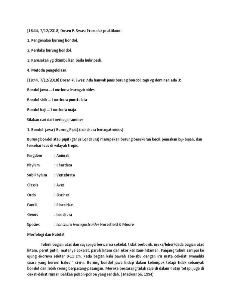 Materi Praktikum IVT Burung Pipit | PDF | Griya & Taman | Sains & Matematika