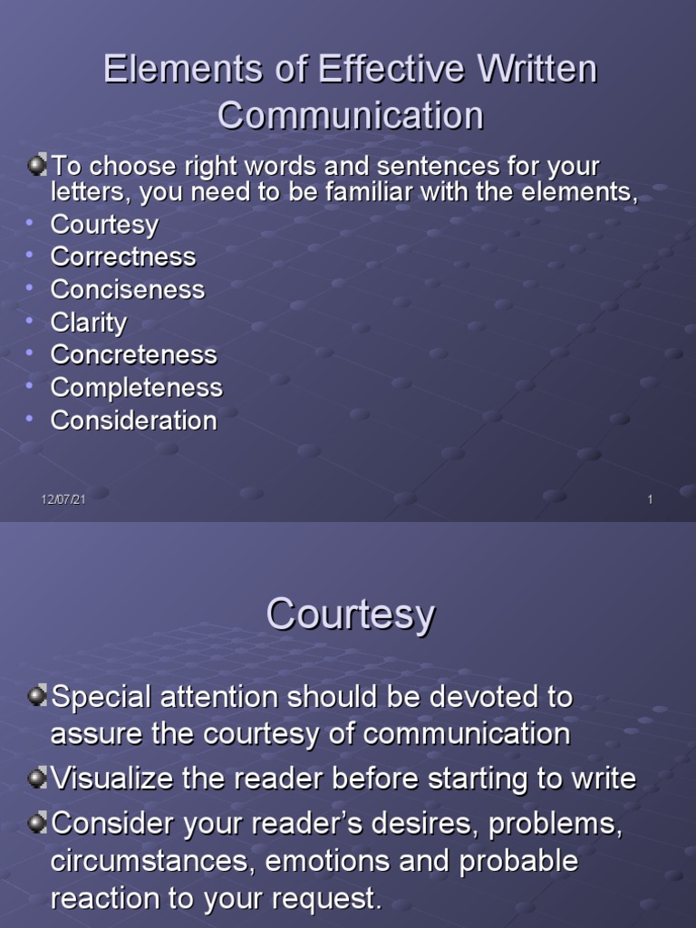 Elements of Effective Written Communication | PDF | Memorandum | Paragraph
