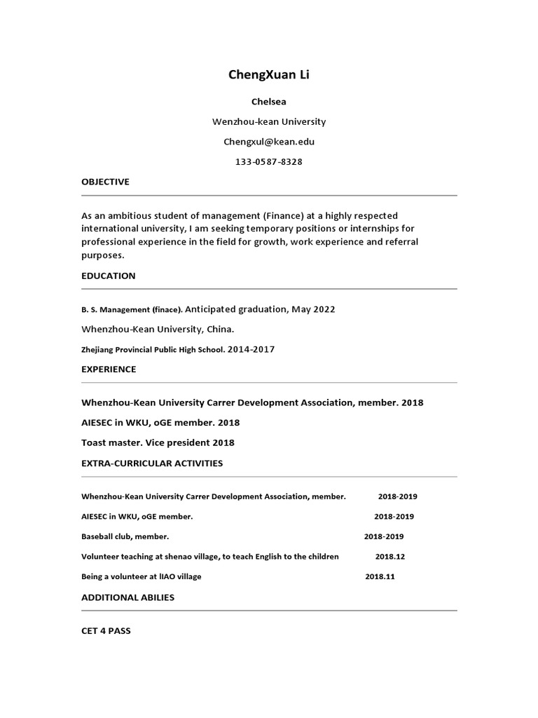 Resume Template Chengxul Allen | PDF