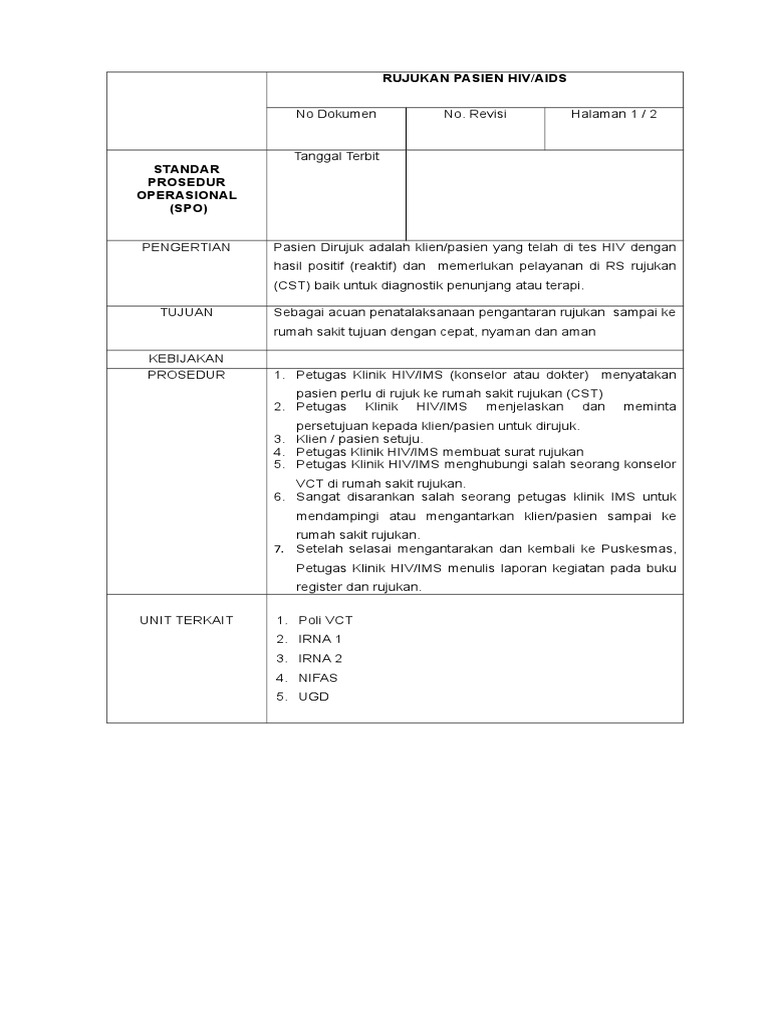Spo Rujukan HIV | PDF