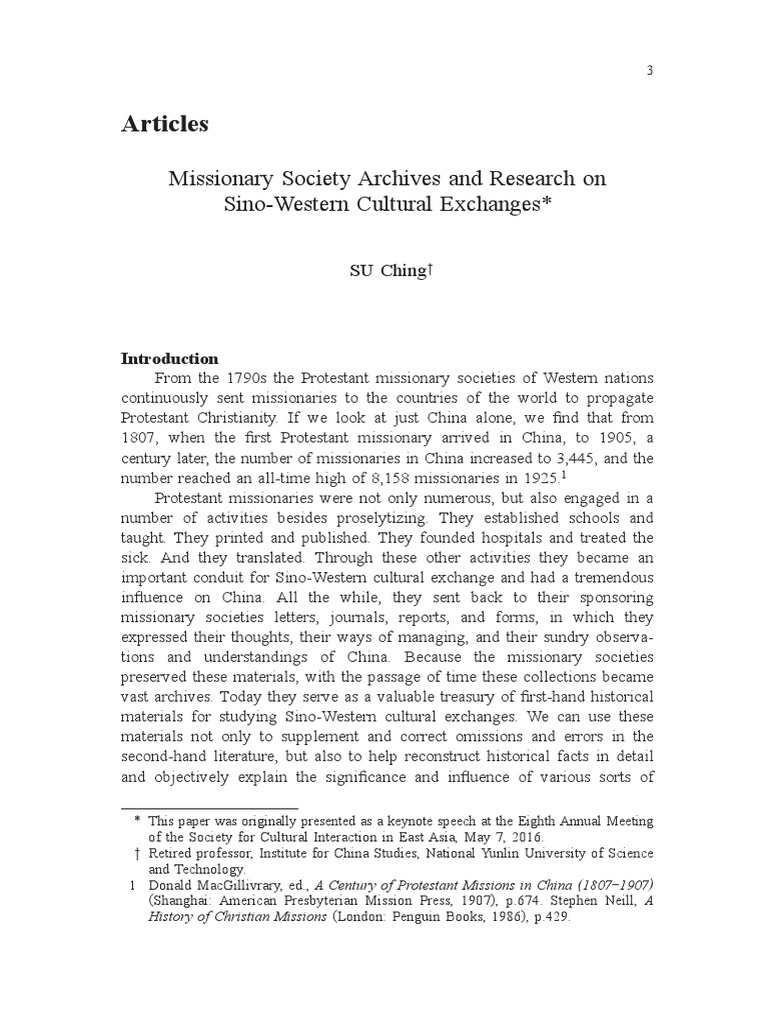 Su Ching | PDF | Christian Mission