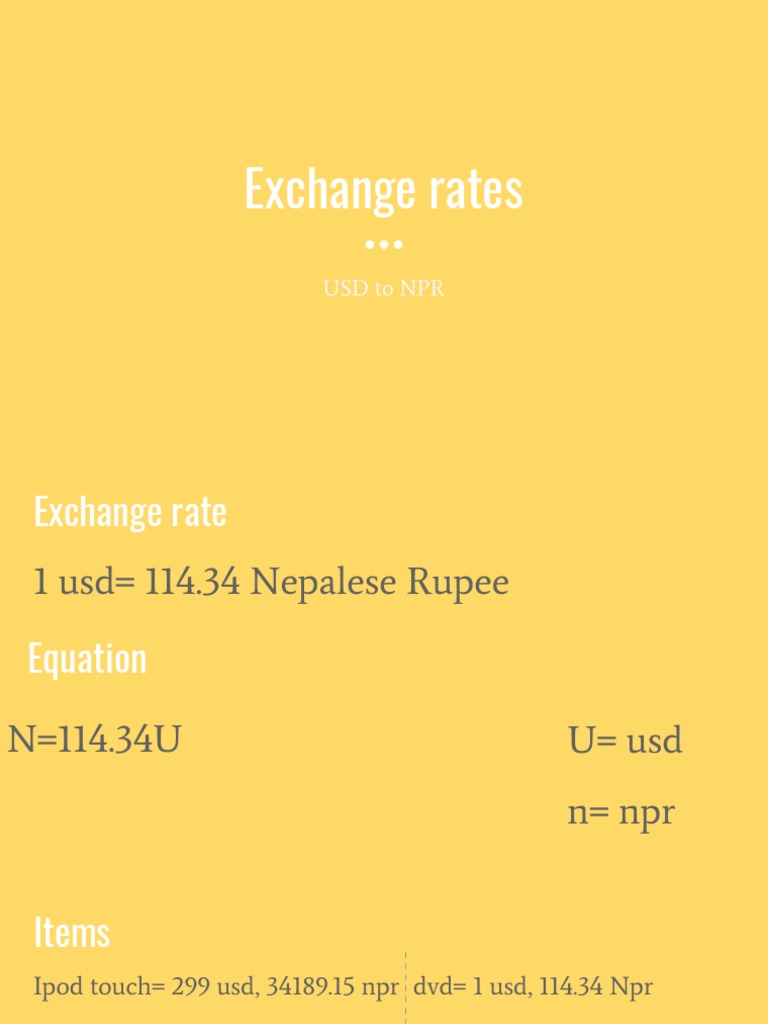 USD to NPR Exchange Rate Details | PDF | Foreign Exchange Market | Currency
