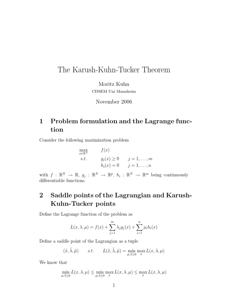 Karush Kuhn Tucker | Download Free PDF | Mathematical Optimization | Geometry