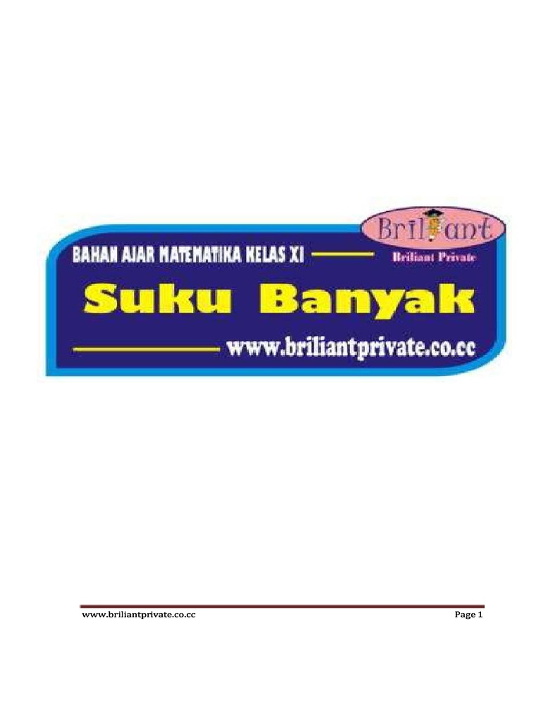 Bahan Ajar Suku Banyak | PDF