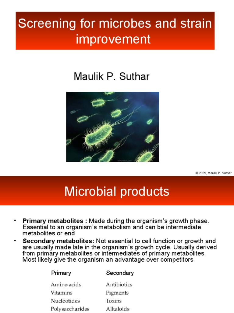 Lecture3 Screening For Microbes and Strain Improvement | PDF | Bacteria ...