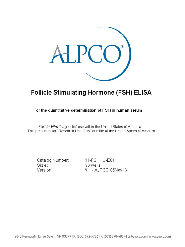 Follicle Stimulating Hormone (FSH) ELISA: For The Quantitative ...