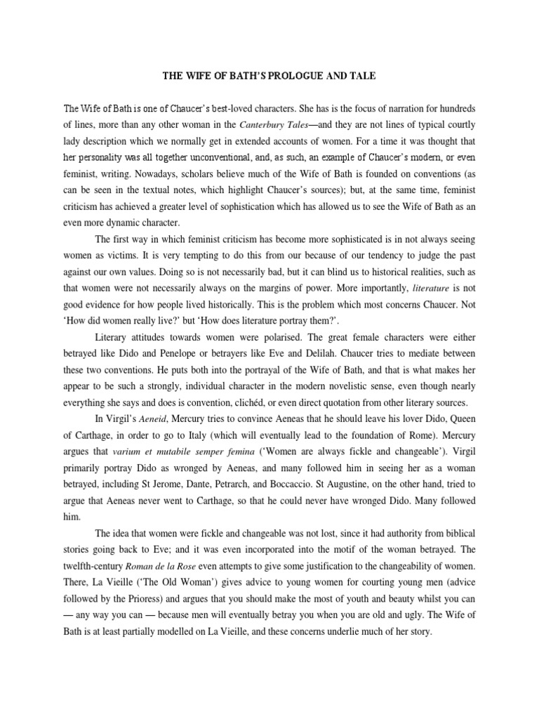 Wife of Bath Notes PDF | PDF