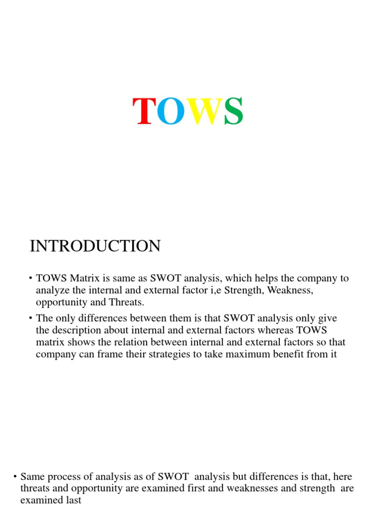 Tows Final | PDF | Swot Analysis | Business