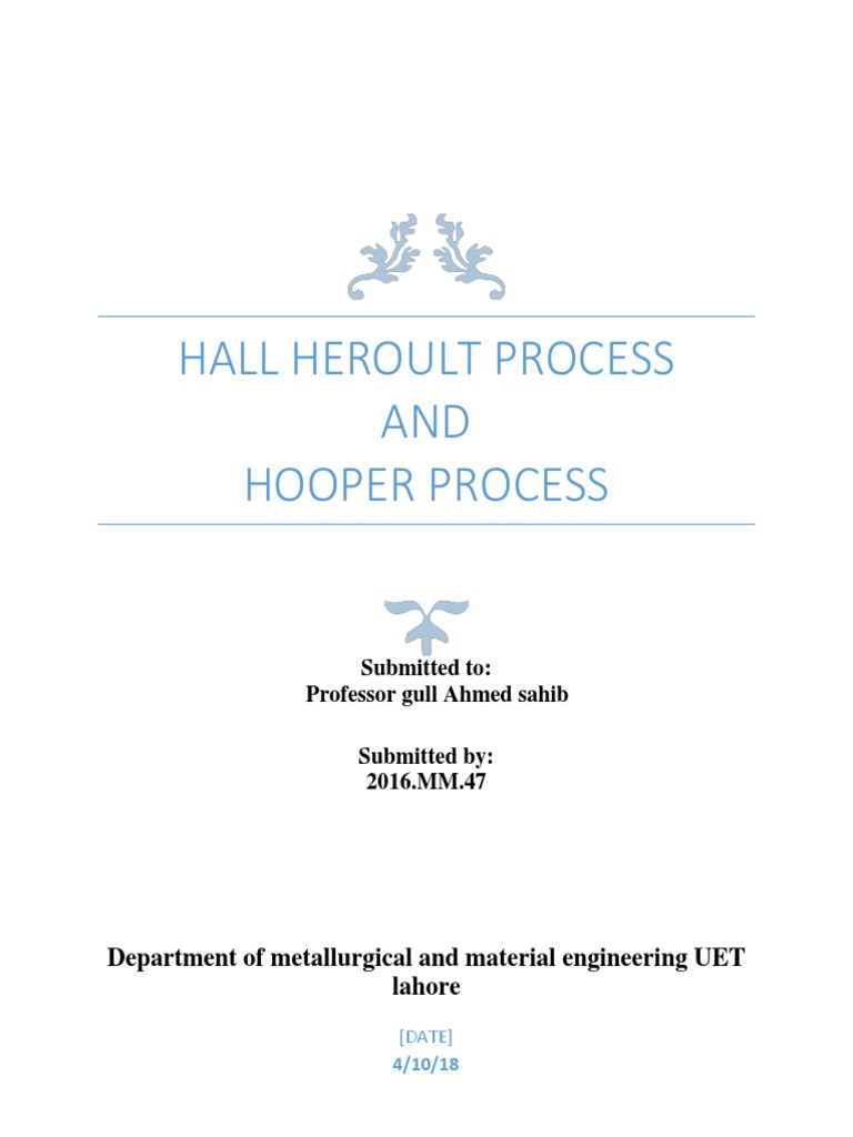 Hall Heroult Process and Hooper Process | PDF | Atoms | Aluminium