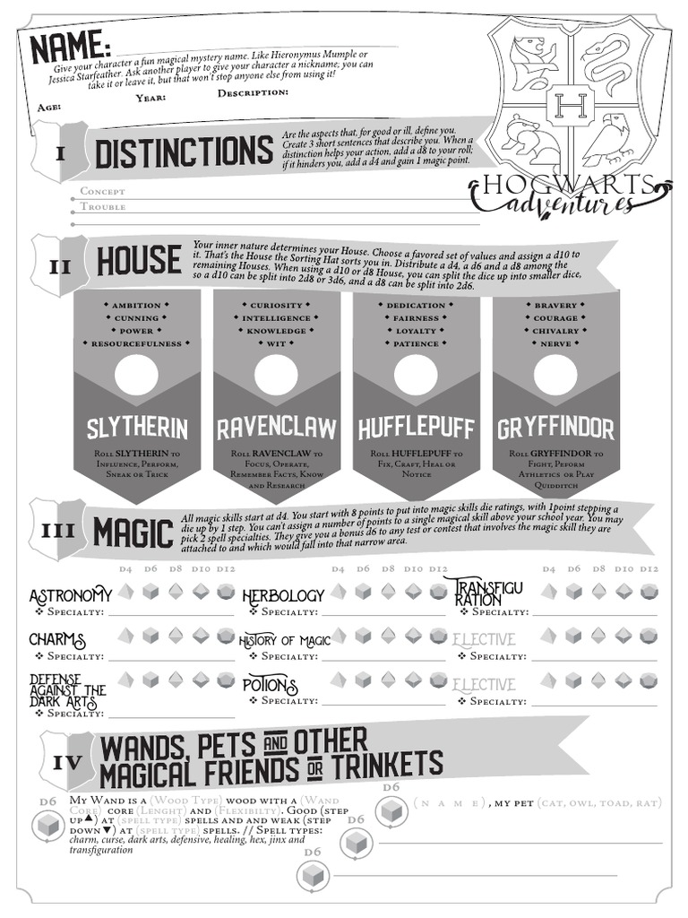 HP Character Sheet | Fictional Superhuman Features Or Abilities ...