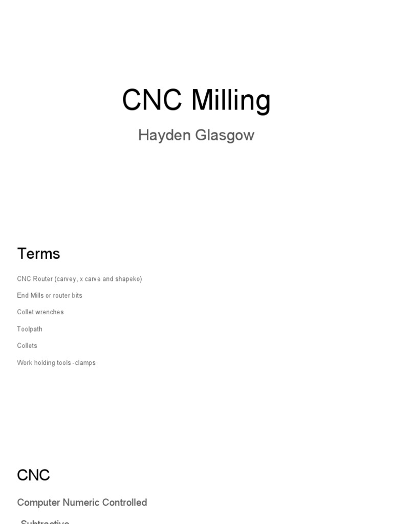 CNC Milling | PDF