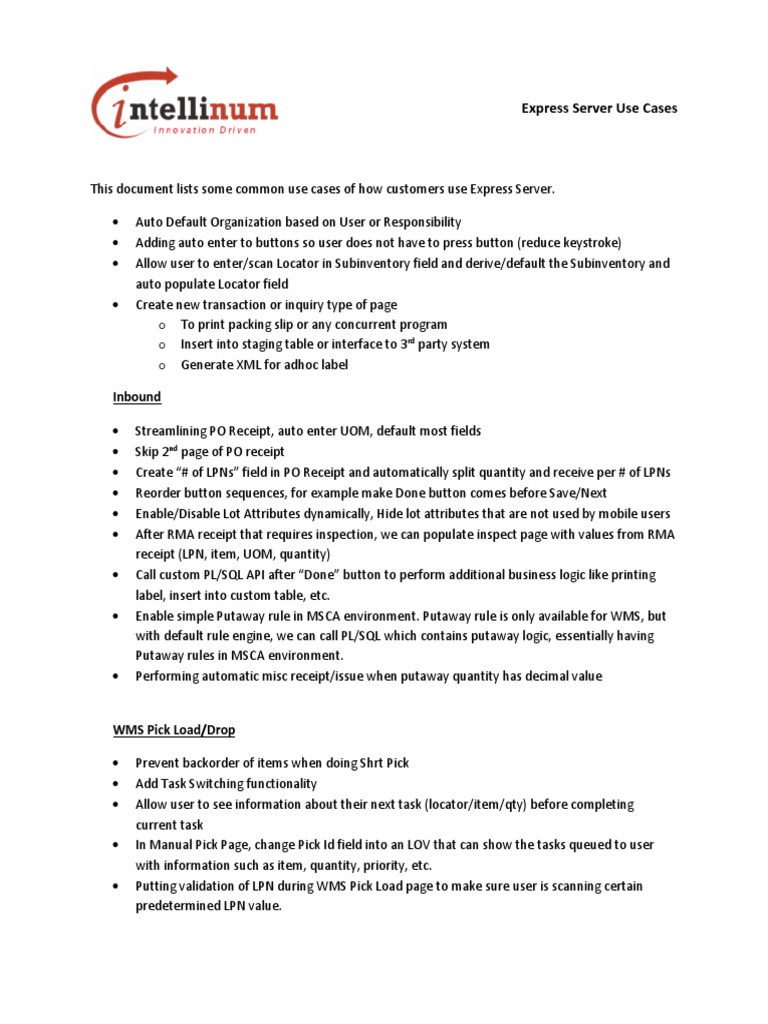 Express Server Common Use Cases | PDF | Receipt | Use Case
