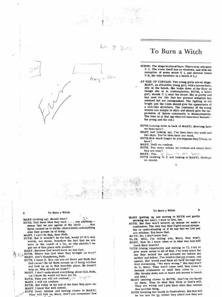 To Burn a Witch Script