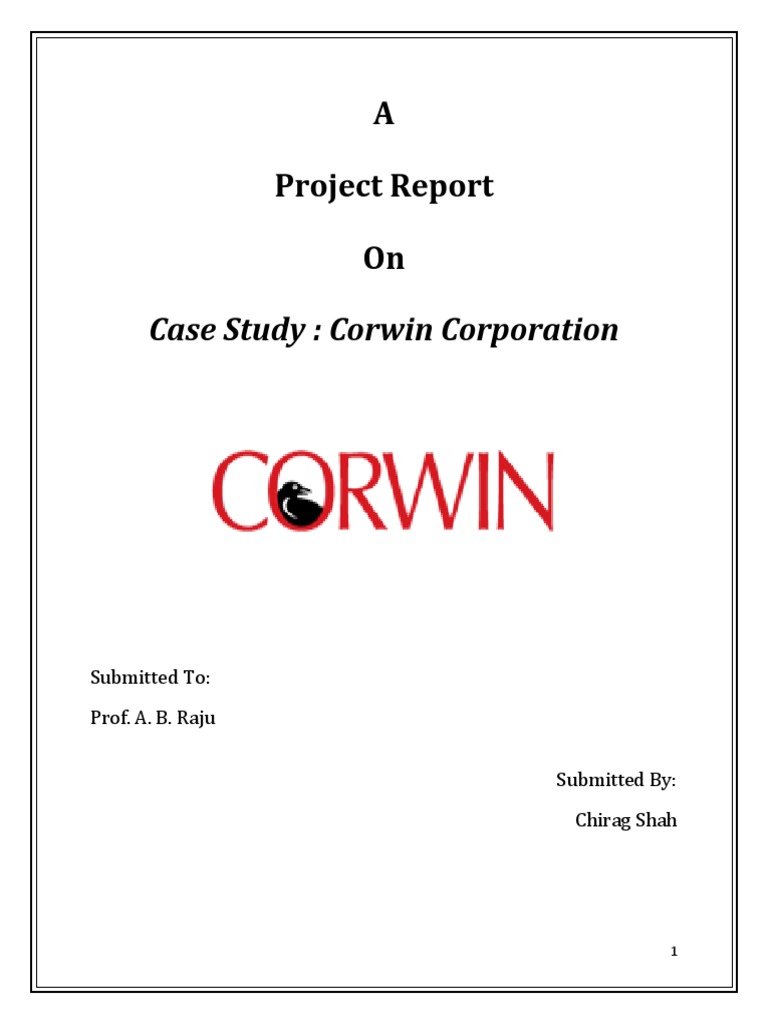 Case Study Corwin Corporation | PDF | Reputation | Risk