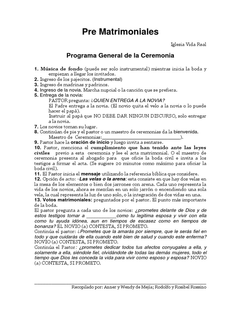 Ceremonia de Bodas | PDF | Boda | Oración