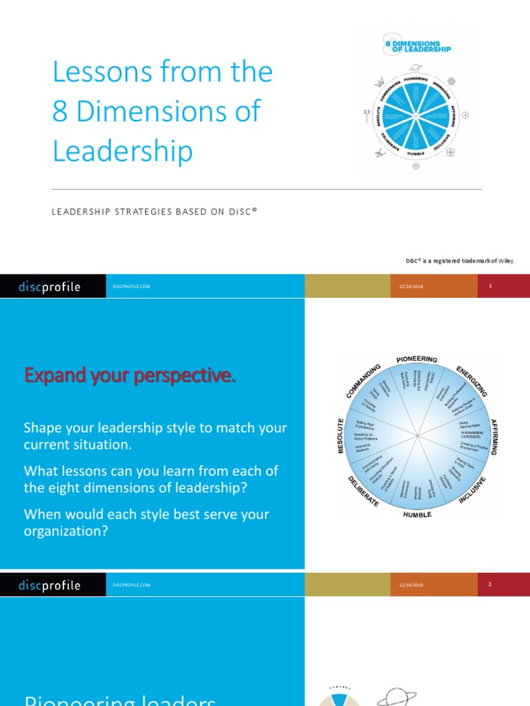 Lessons From The 8 Dimensions of Leadership | PDF | Leadership | Psychology