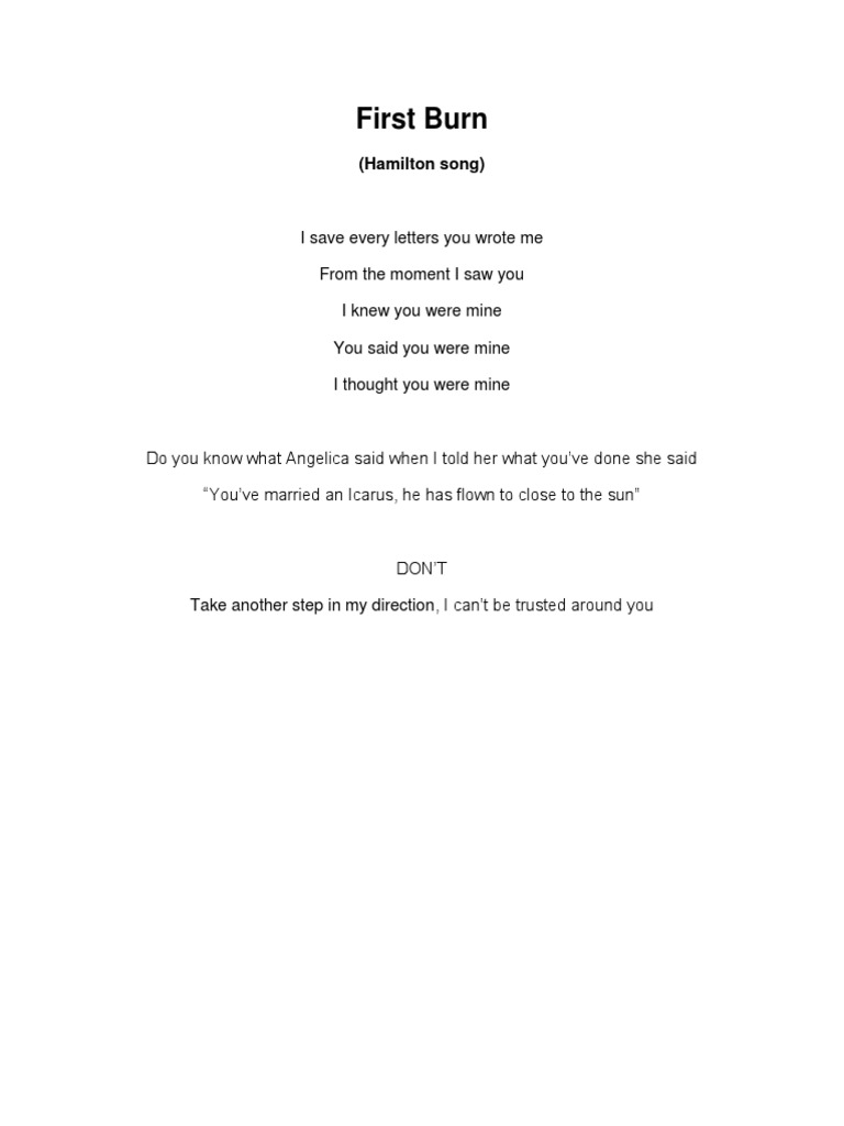 First Burn Lyric by Clara | PDF