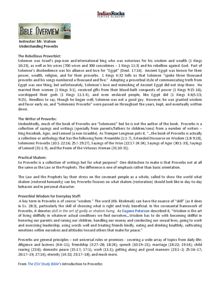 Understanding Proverbs | PDF | Book Of Proverbs | Wisdom