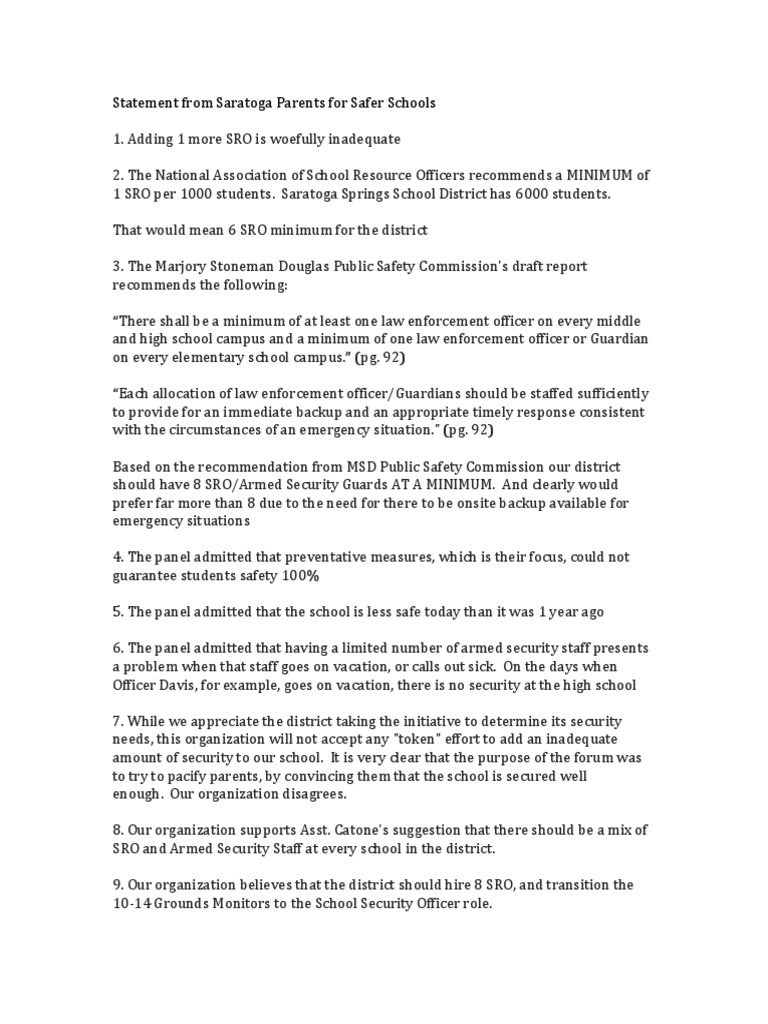 School Safety Statement | PDF | Government Information | Social ...