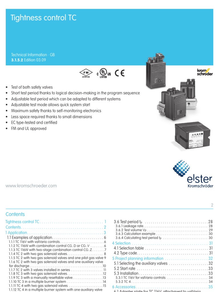 Tightness Control TC: Technical Information GB | Download Free PDF | Valve | Switch