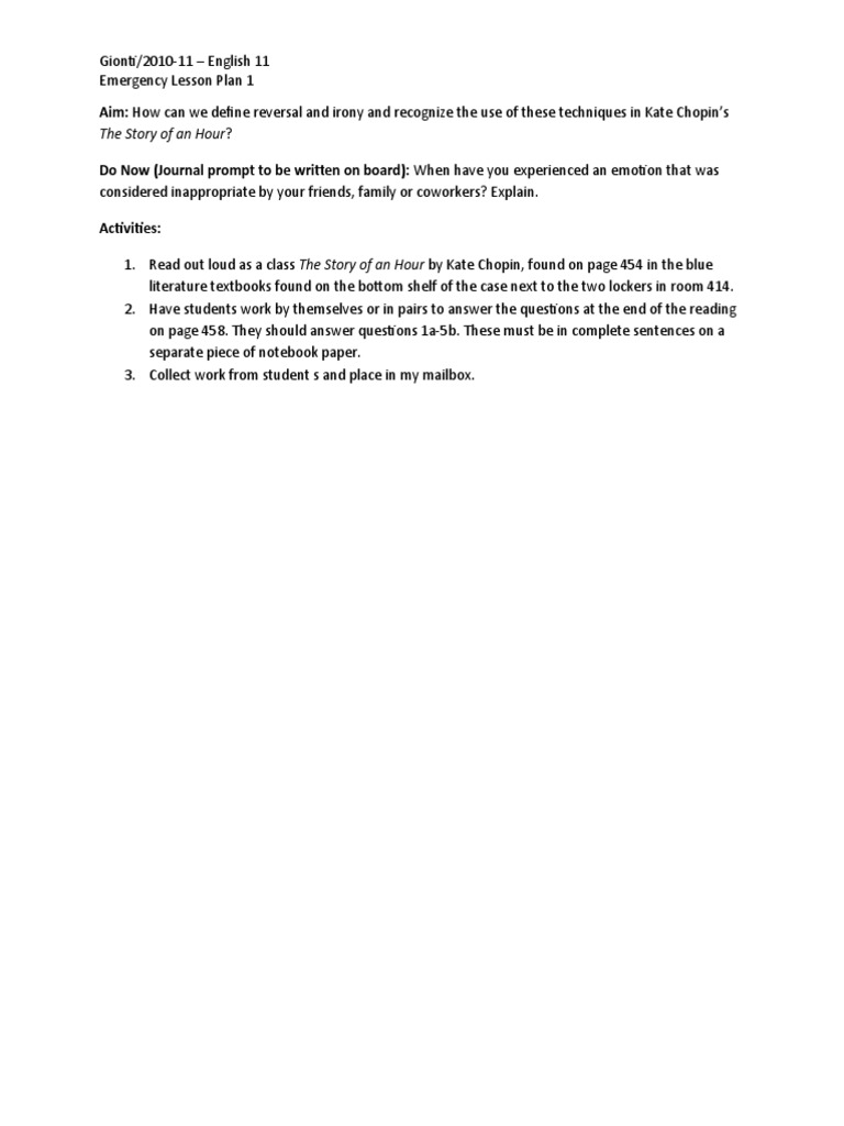 Emergency Lesson Plans for English 11 | PDF | The Raven