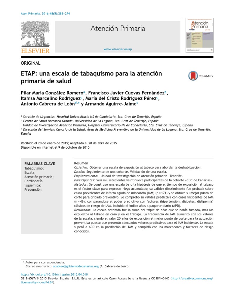 Escala Tabaquismo | Fumar tabaco | Tabaco