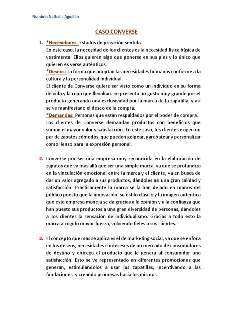 Caso 1 Converse | PDF | Marca | Marketing