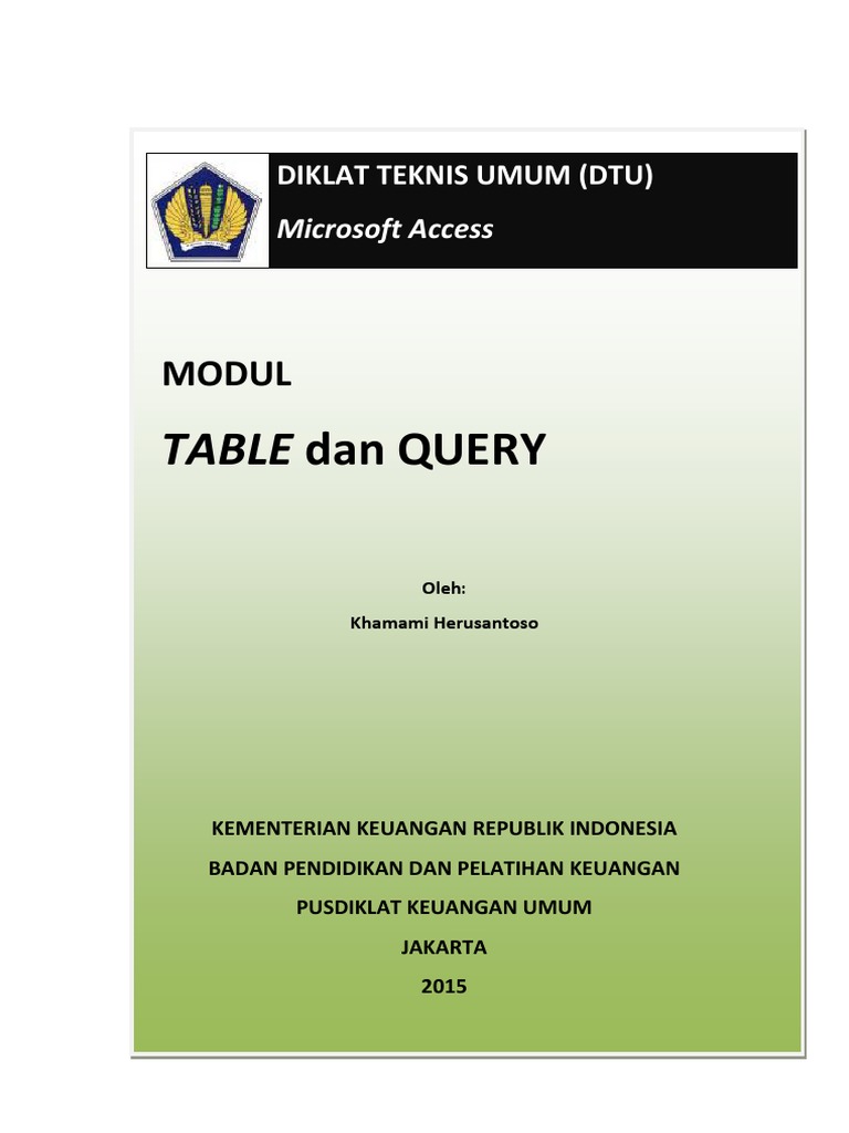 Modul Microsoft Access Keuangan | PDF