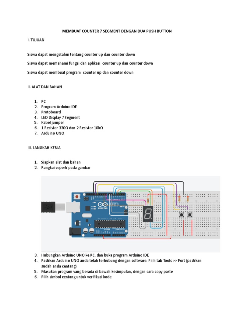 Membuat Counter 7 Segment Dengan Dua Push Button | PDF