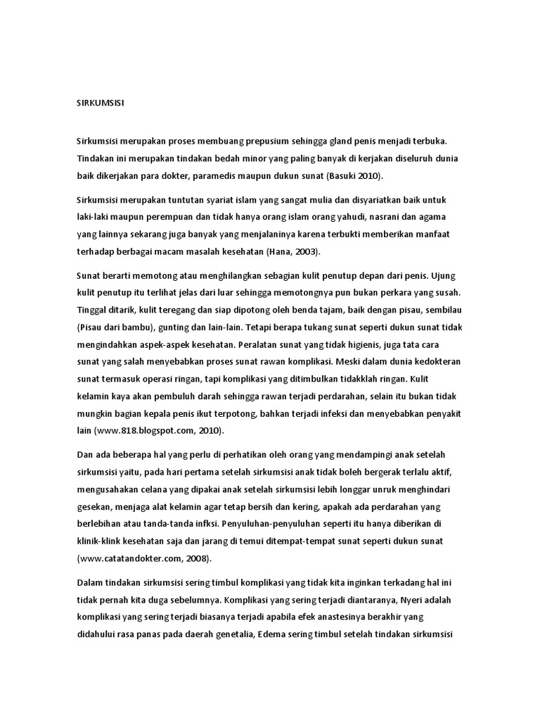 ASKEP Sirkumsisi 1 | PDF | Kesehatan Holistik | Sains & Matematika