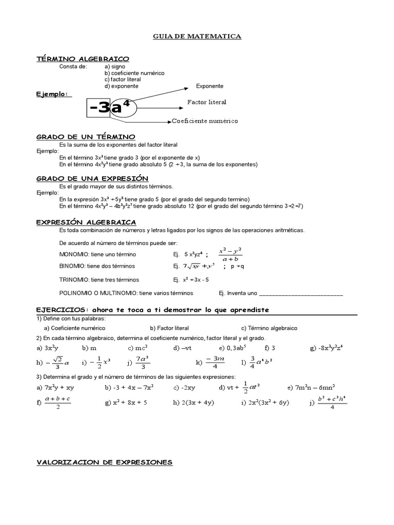 Ejercicios Algebra | PDF | Ciencia computacional | Matemáticas De La Computación