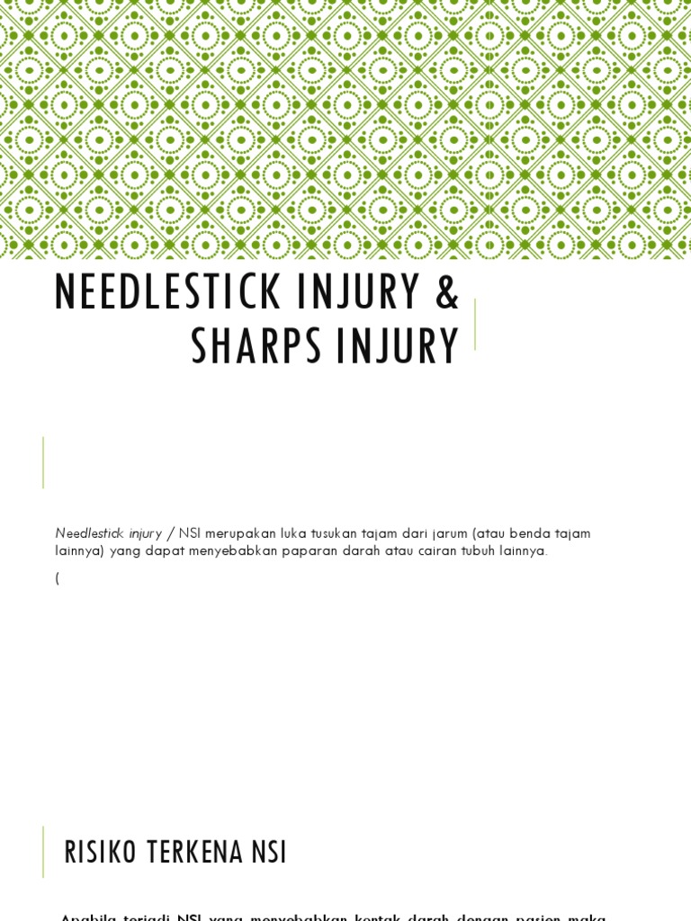 Needlestick Injury | PDF