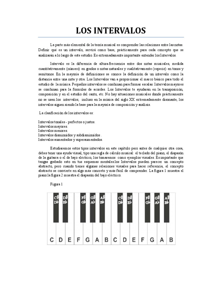 Guía Completa de Intervalos Musicales | PDF | Intervalo (música ...