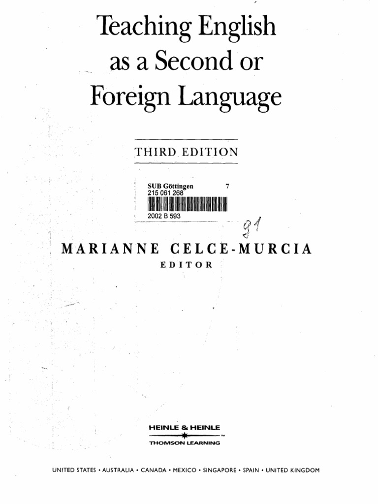 Teaching English As A Second or Foreign Language: Marianne Celce-Murcia ...