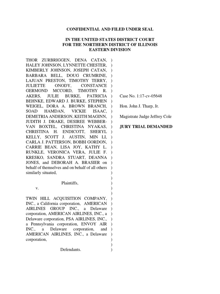 Zurbriggen v. Twin Hill American Airlines - Second Amended Complaint - Public | PDF