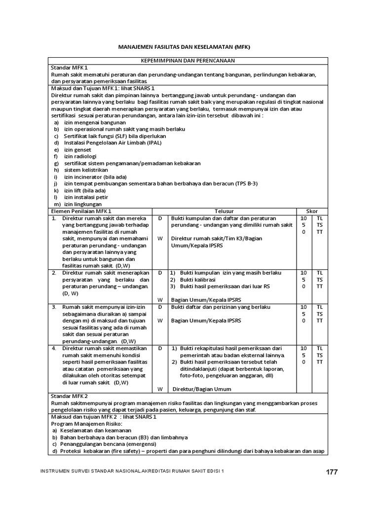 Instrumen Snars MFK PDF | PDF