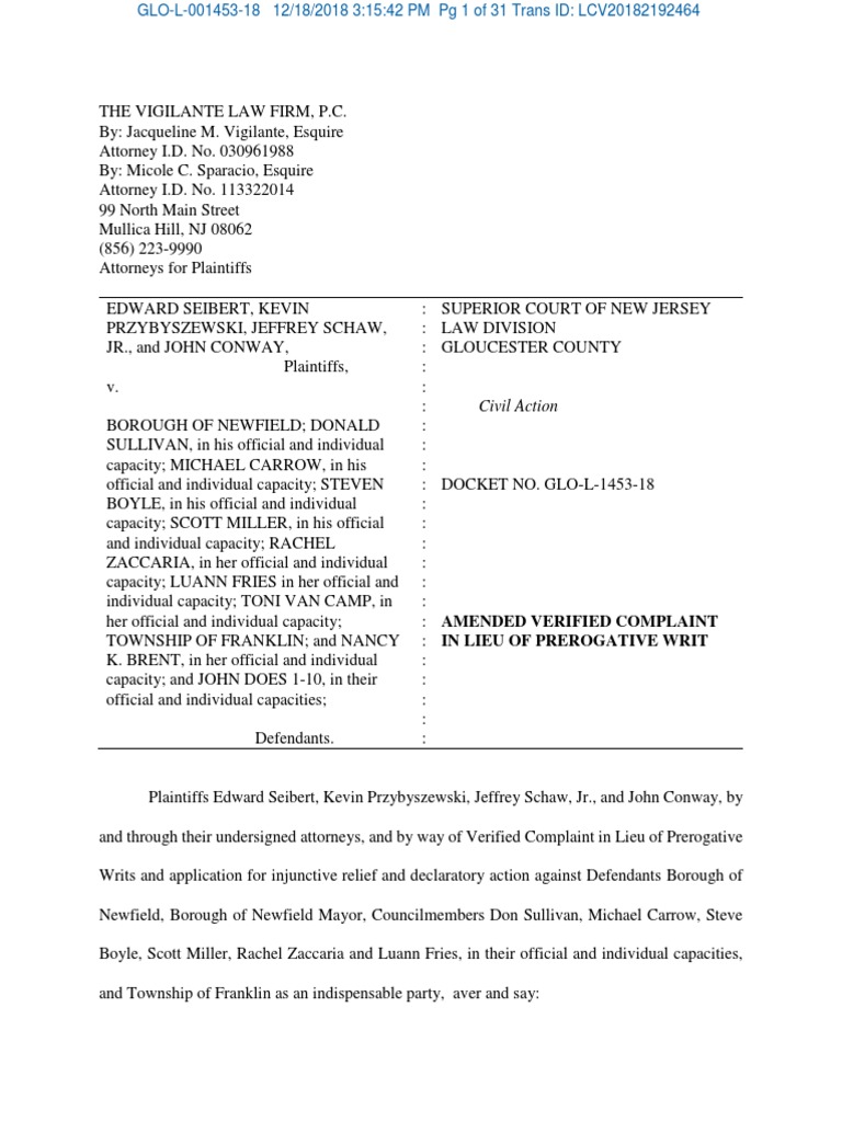 Lawsuit: Edward Seibert, Kevin Przybyszewski, Jeffrey Schaw Jr. and ...
