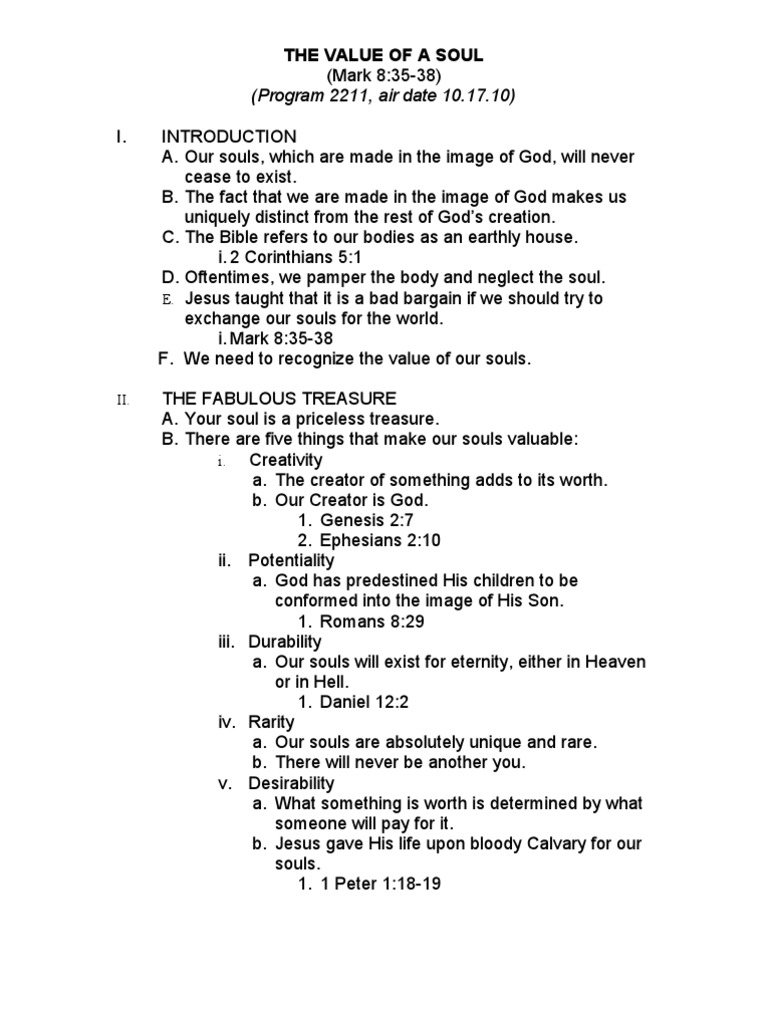 THE VALUE OF A SOUL | Soul | Creator Deity