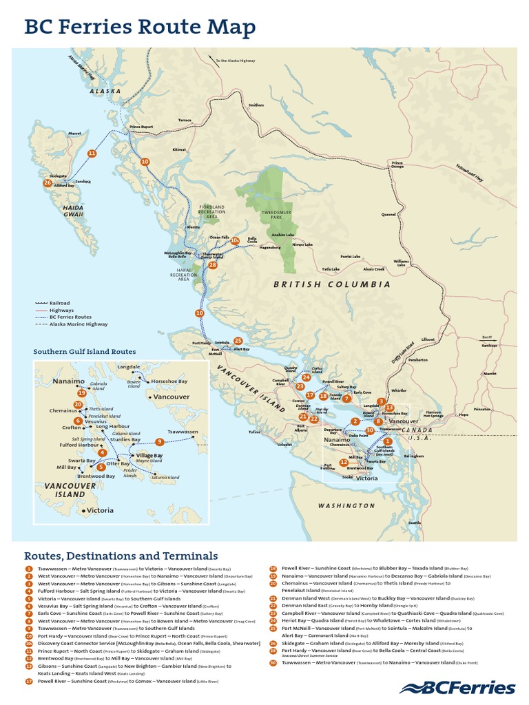 Bcf-All Routes Map | PDF | Coastal Geography | Oceans