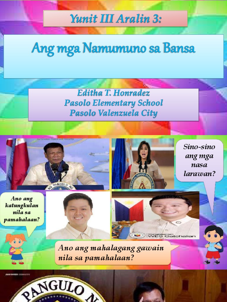Aralin 3-Ang Mga Namumuno Sa Bansa | PDF