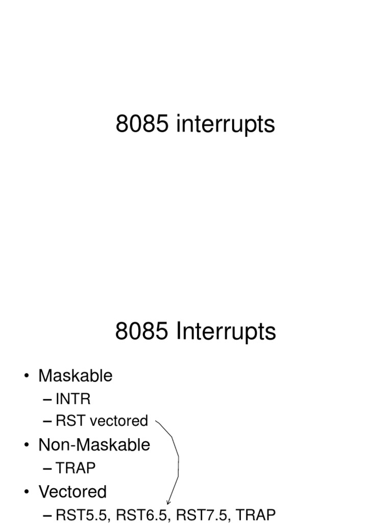 8085 Interrupts | PDF | Computer Engineering | Electronics 8085 Interrupts | PDF | Computer Engineering | Electronics