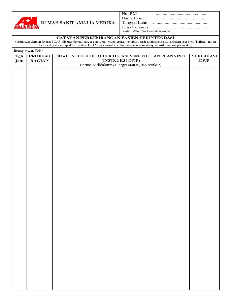 Contoh Format CPPT Perawat | PDF
