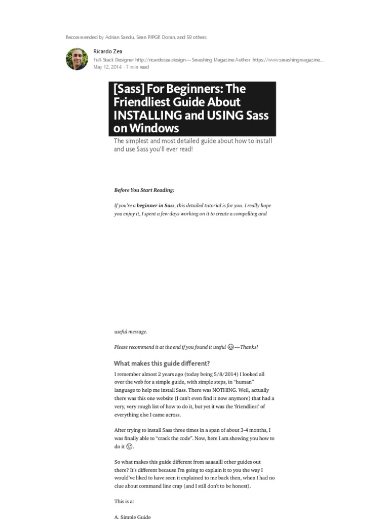 Installing Sass On Windows PDF | PDF | Directory (Computing) | Computer File