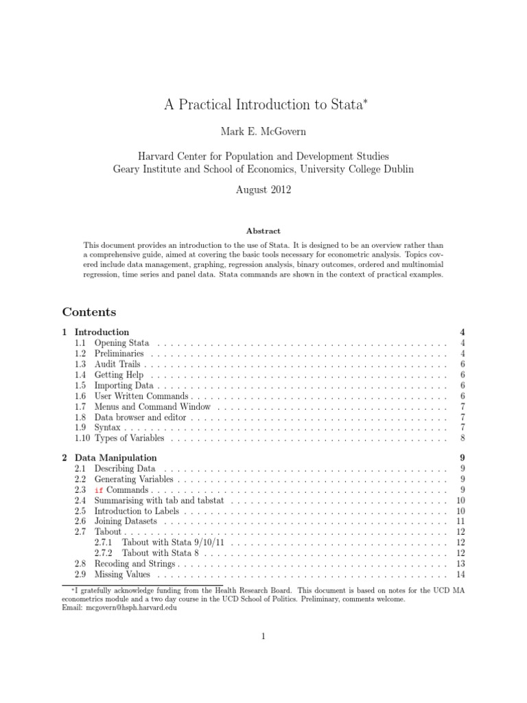 Practical Introduction To Stata Pdf Pdf Spss Directory Computing