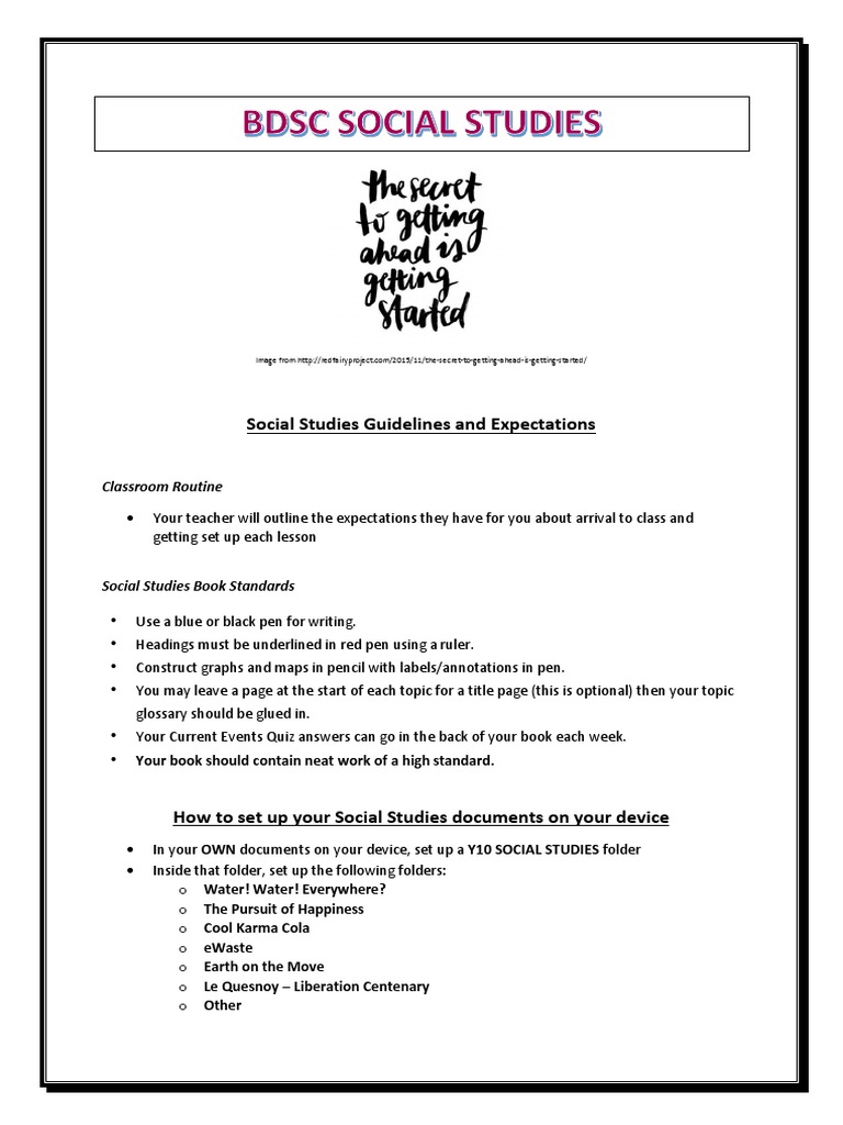 BDSC Social Studies Intro Lesson Y10 | PDF | Communication | Learning