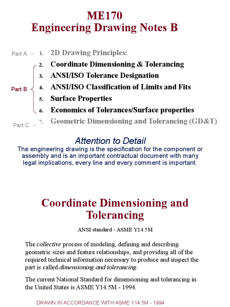 Engineering Drawing Notes B | PDF | Engineering Tolerance | Screw