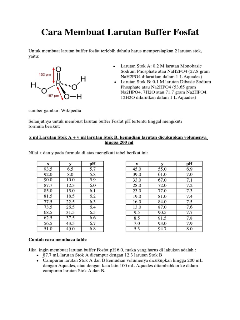 Cara Membuat Larutan Buffer Fosfat | PDF | Sains & Matematika