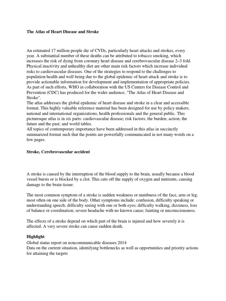 The Atlas of Heart Disease and Stroke | PDF | Self-Improvement ...