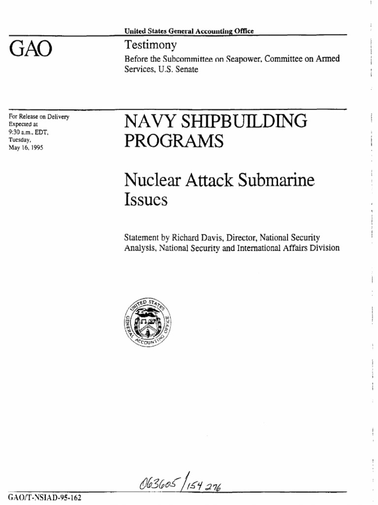 Navy Shipbuilding Programs Nuclear Attack Submarine Issues | PDF ...